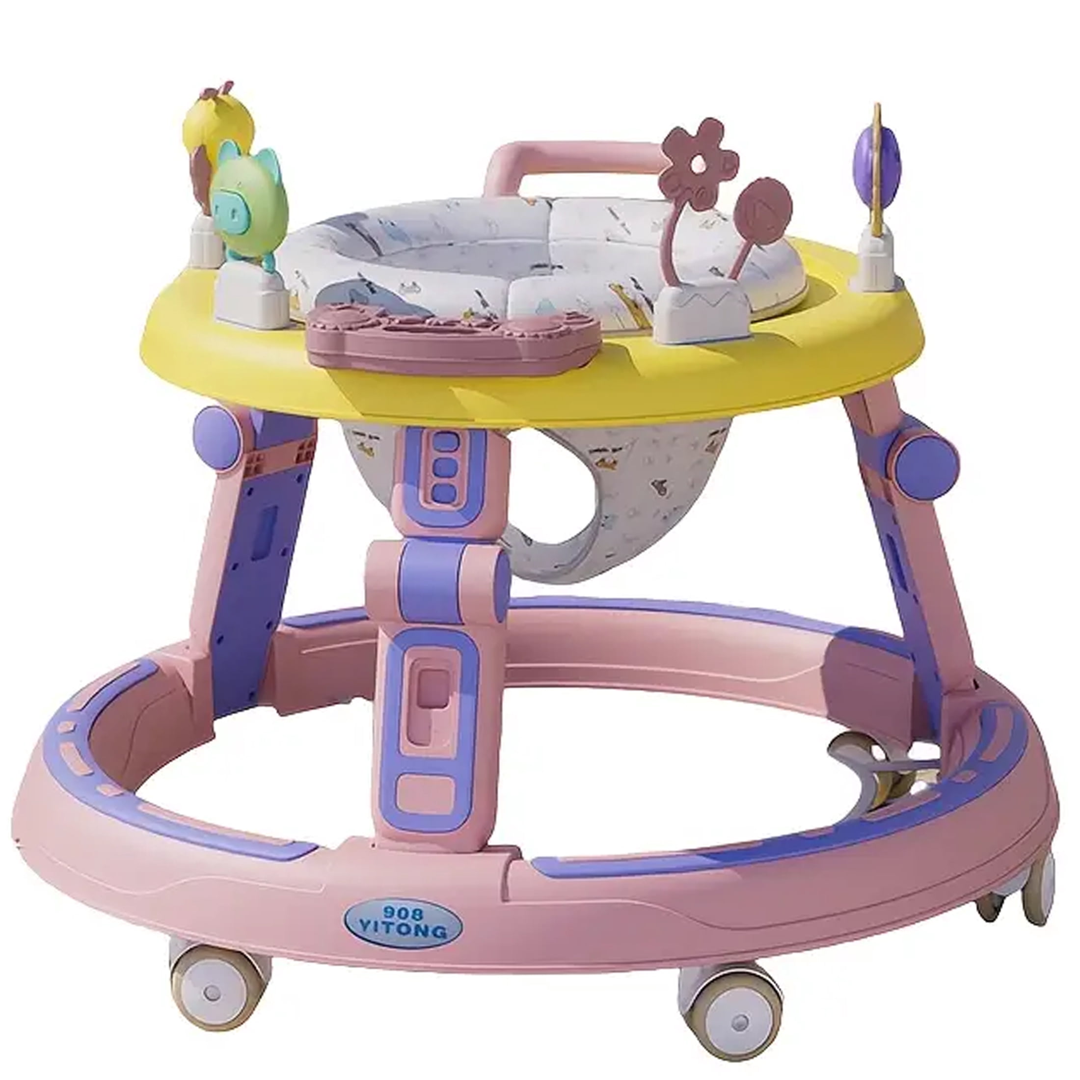 Ealing Foldable Baby Walker with Wheelsl ,Height Adjustable Activity ...
