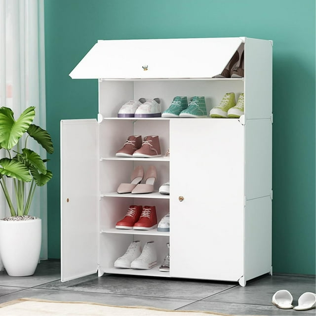 Ealing 6 Tier Space Shelf Shoe Rack, 24 Pair Plastic Shoe Storage ...