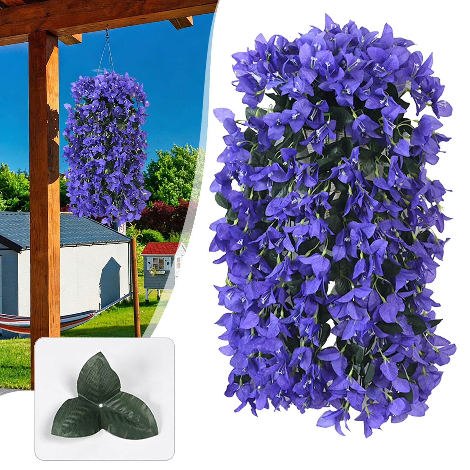 Ealm of Wind and Vines,Artificial Faux Bougainvillea Flowers Plants for ...