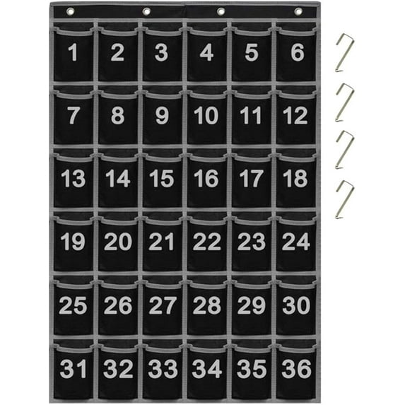 Eamay 30 Numbered Classroom Pocket Charts for Cell Phones and ...