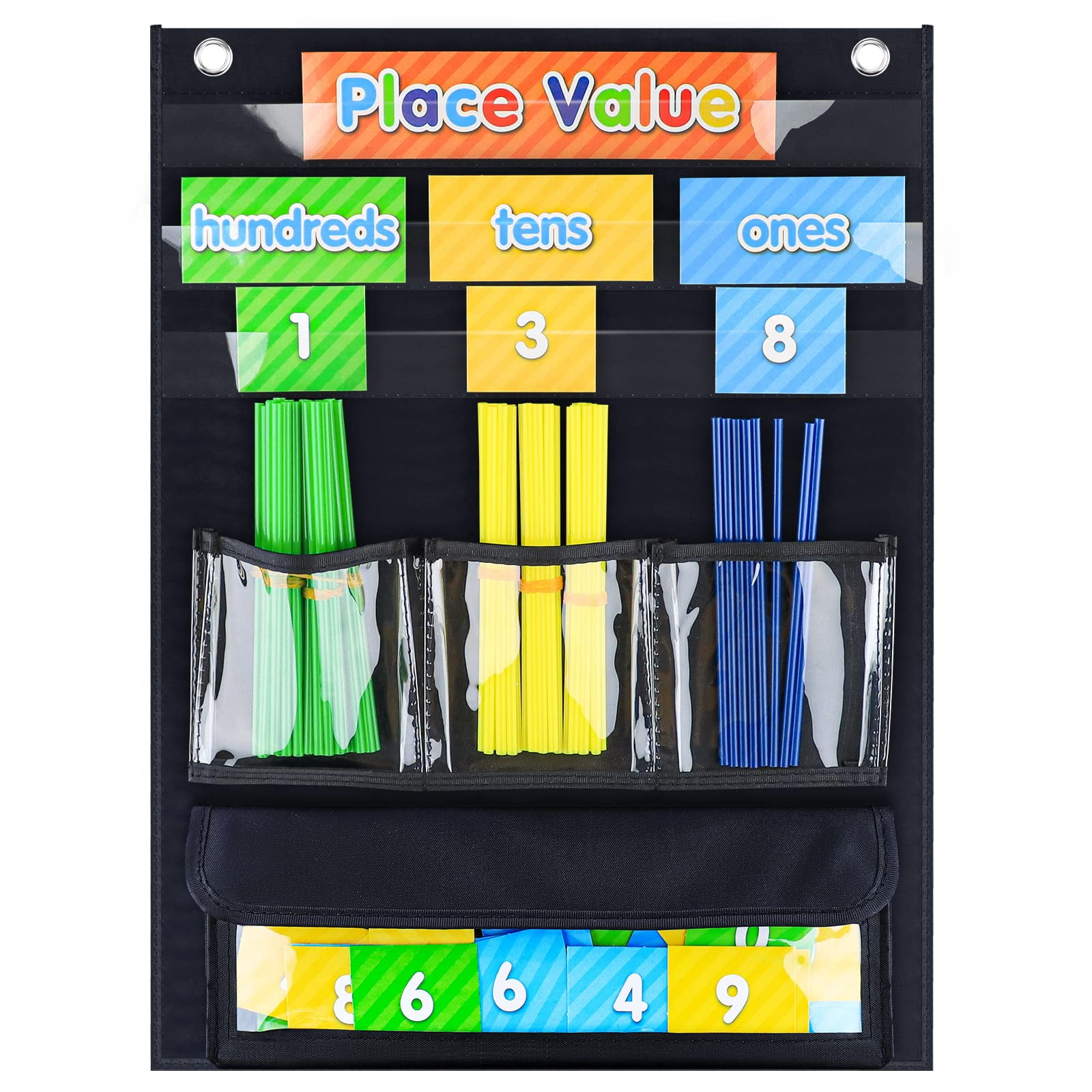 Eamay Counting Caddy & Place Value Pocket Chart for Classroom and ...