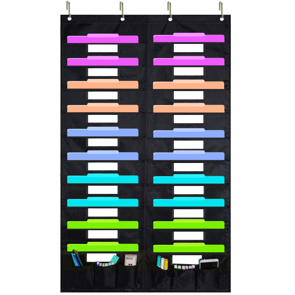 Eamay Hanging File Folder Organizer Wall Mounted - 20 Pockets and 6 ...
