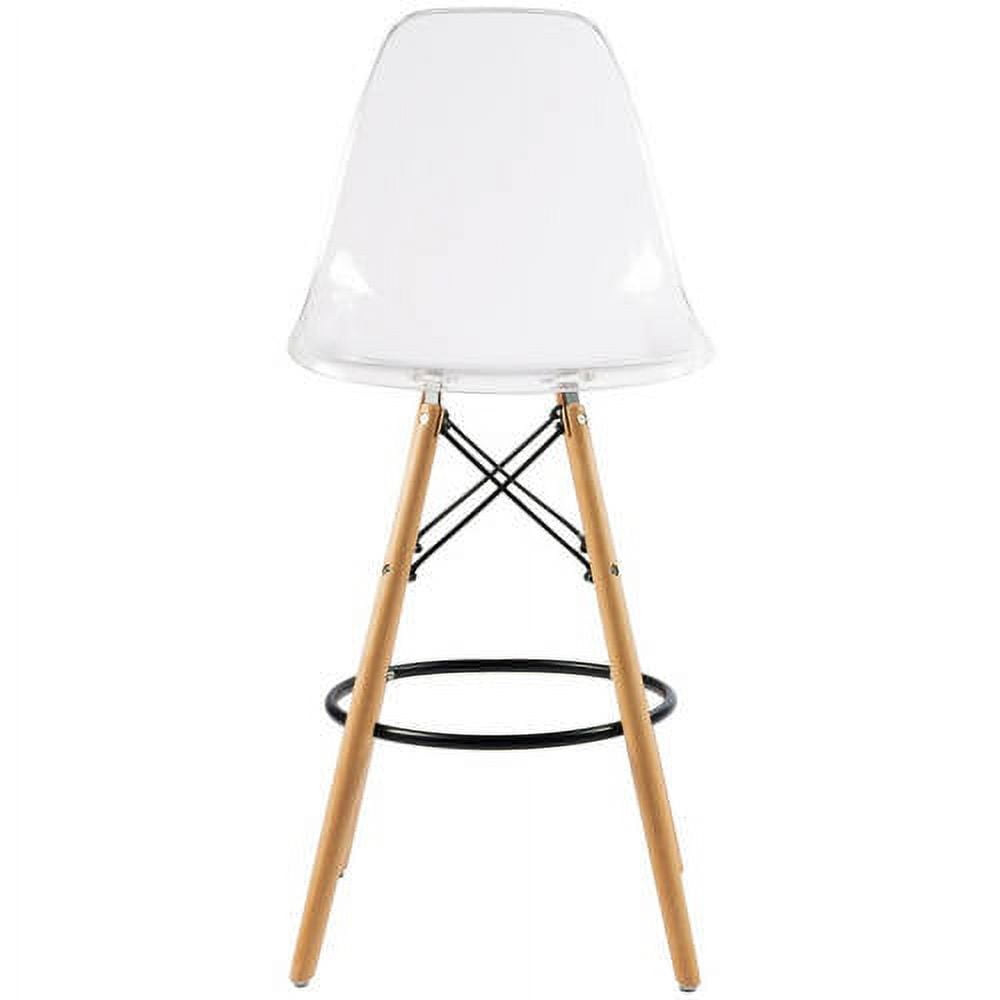 Eames Style Bar Stool Tall Wooden Dowel Base - Walmart.com