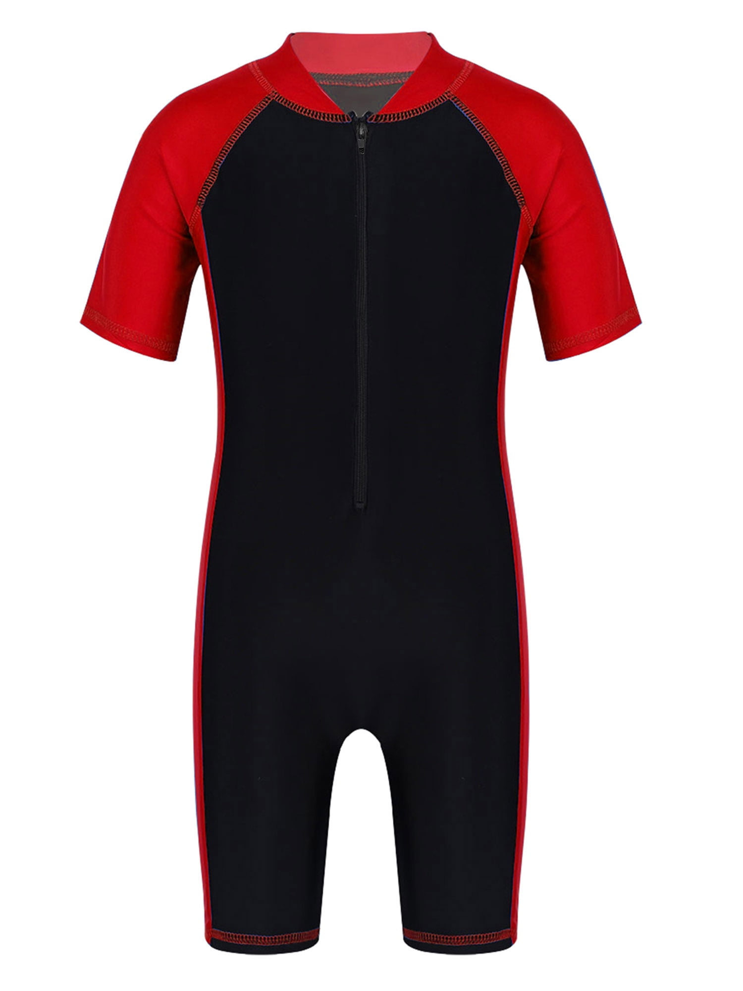 Eandarui Boys Girl's One Piece Short Sleeve Zippered Wetsuit Swimwear ...