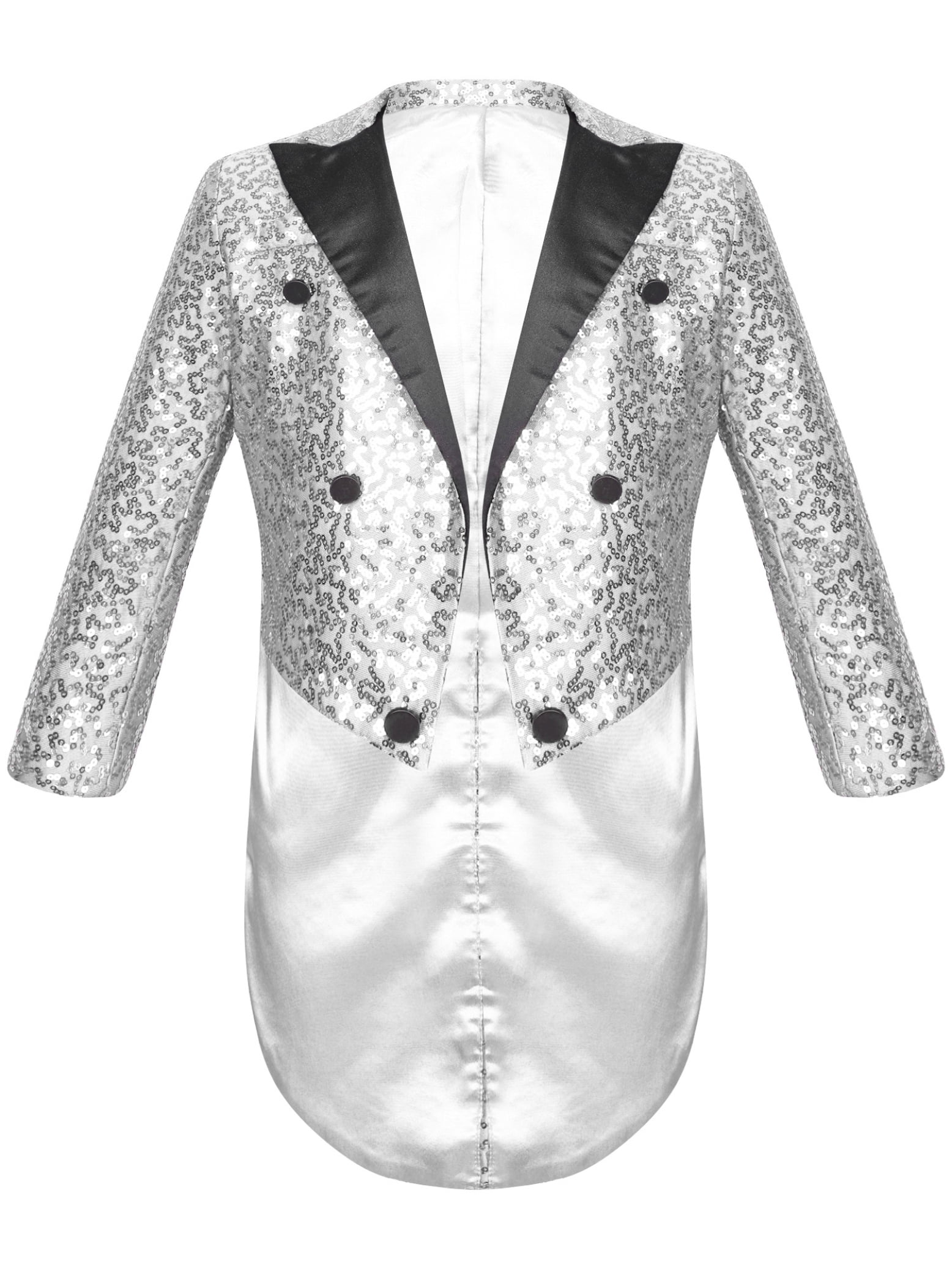 Eandarui Kids Boys Sequined Blazer Tailcoat Party Wedding Tuxedo Jacket ...