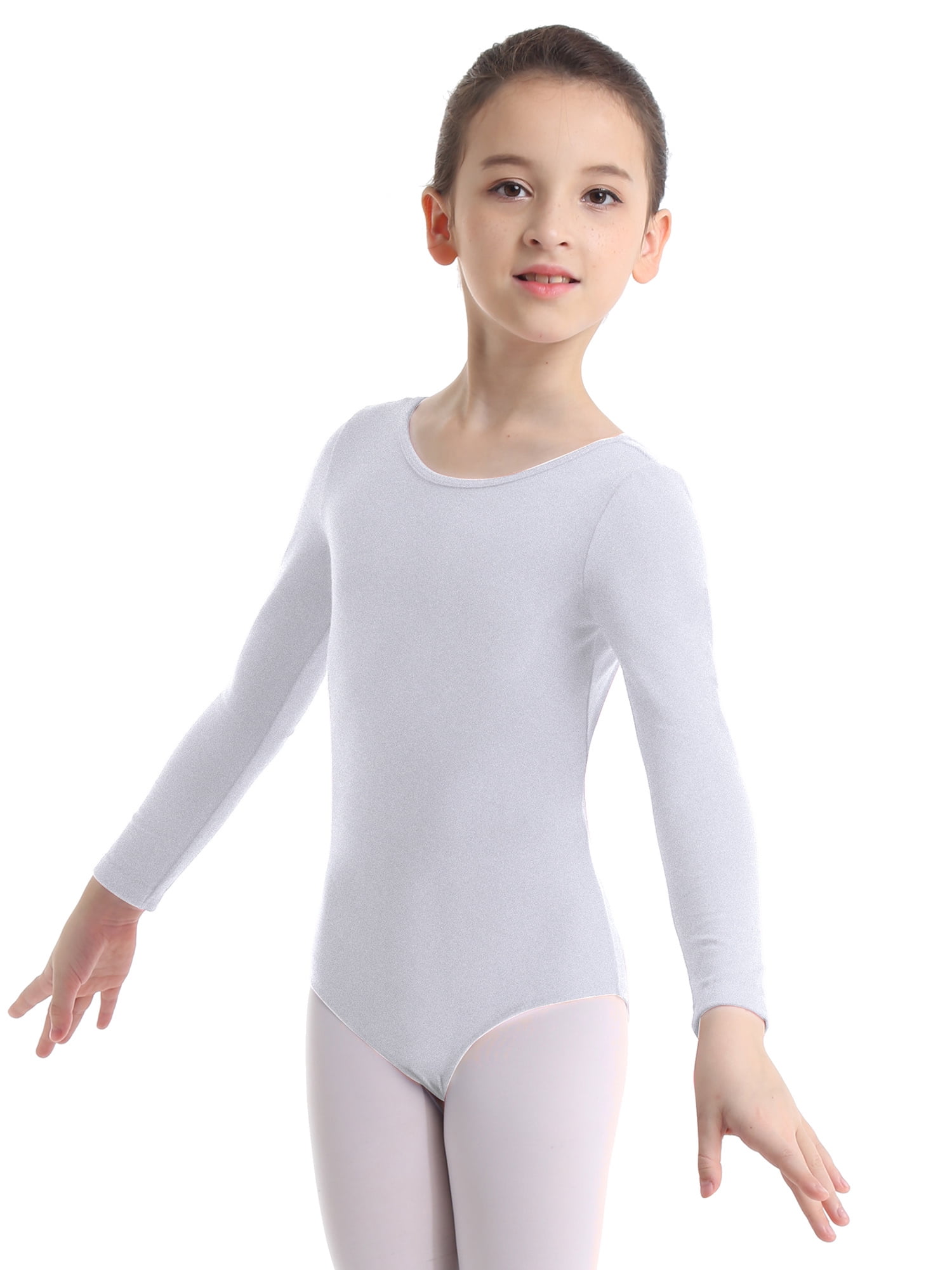 Eandarui Kids Girls Basic Ballet Dance Leotard Long Sleeve Gymnastics ...