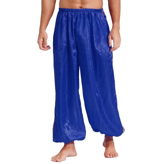 Eandarui Men's Arabian Prince Costume Belly Dance Pants Hippie Harem ...