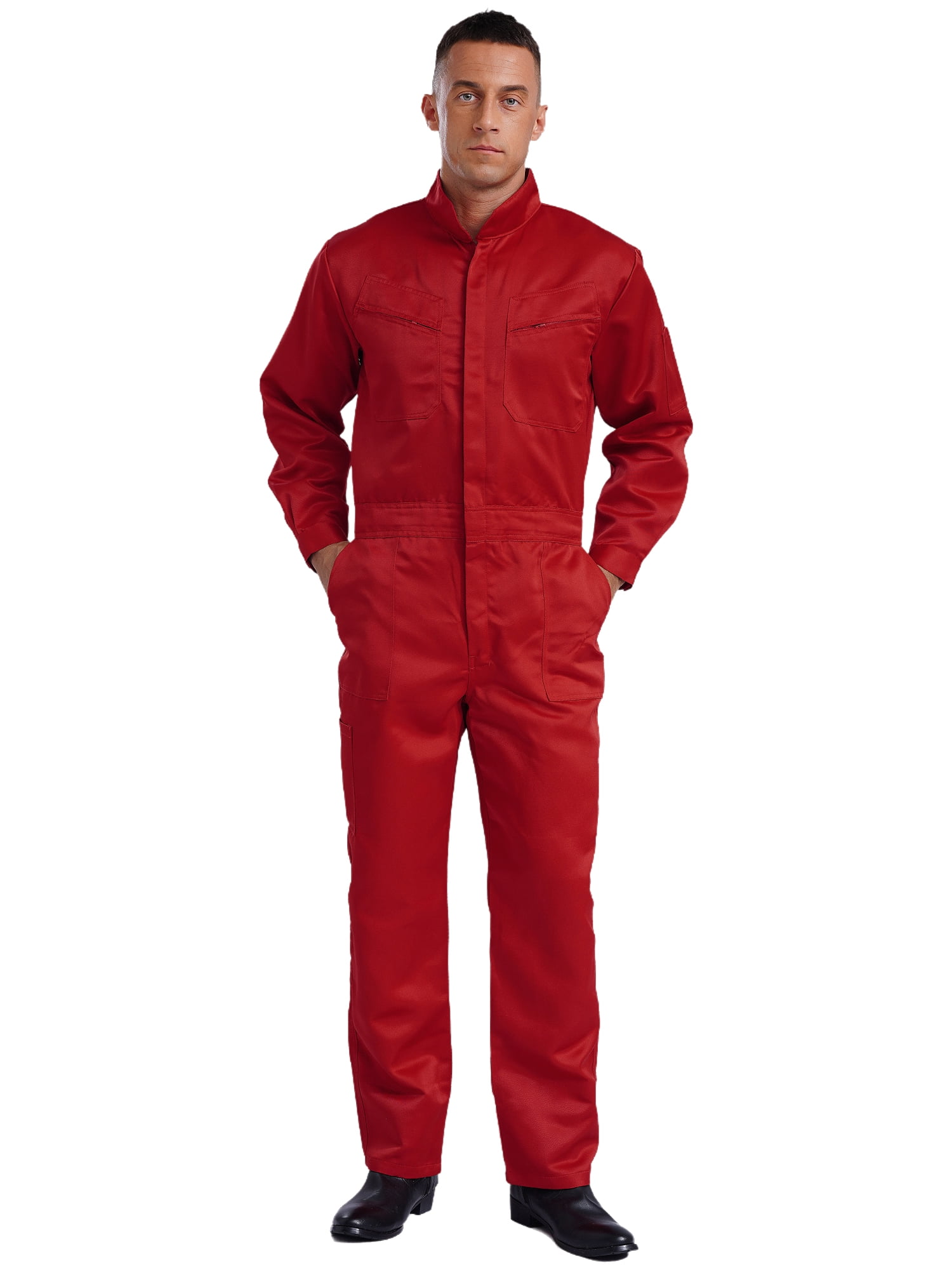 Eandarui Men's Dustproof Long Sleeve Coverall Front Zipper Work ...