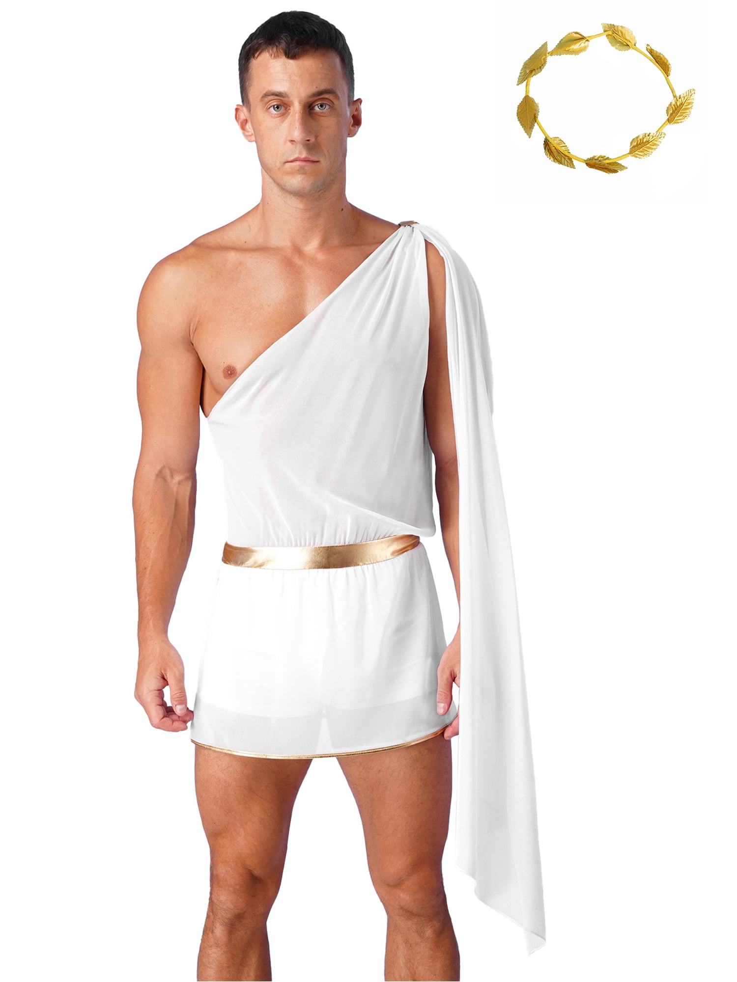 Eandarui Men's Greek Toga Costume Sets Adult Classic Toga Cosplay Roman ...