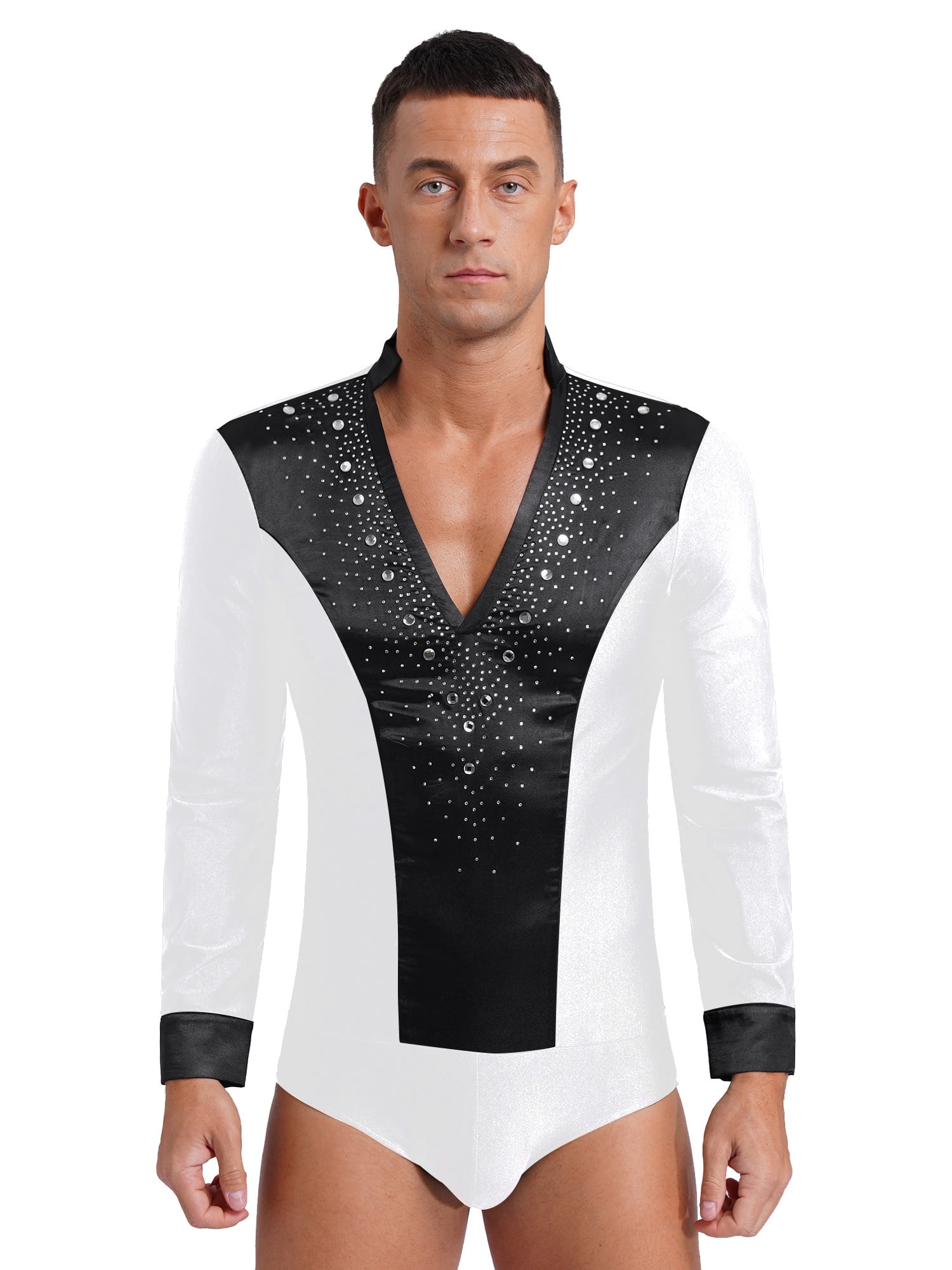 Eandarui Men's Latin Ballet Ballroom Modern Dance Leotard Salsa Samba ...