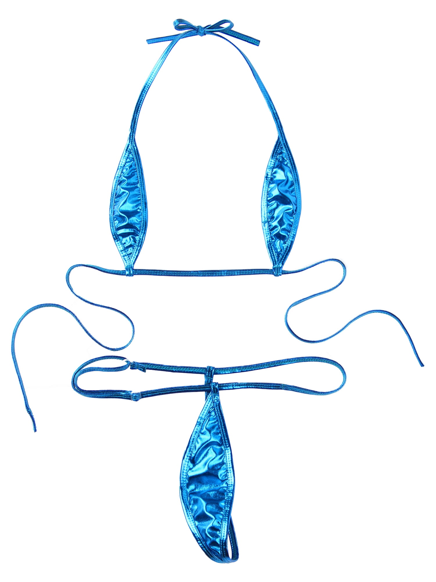 Eandarui Women Sexy Halter Neck Mini Micro Bra With High Waist G String