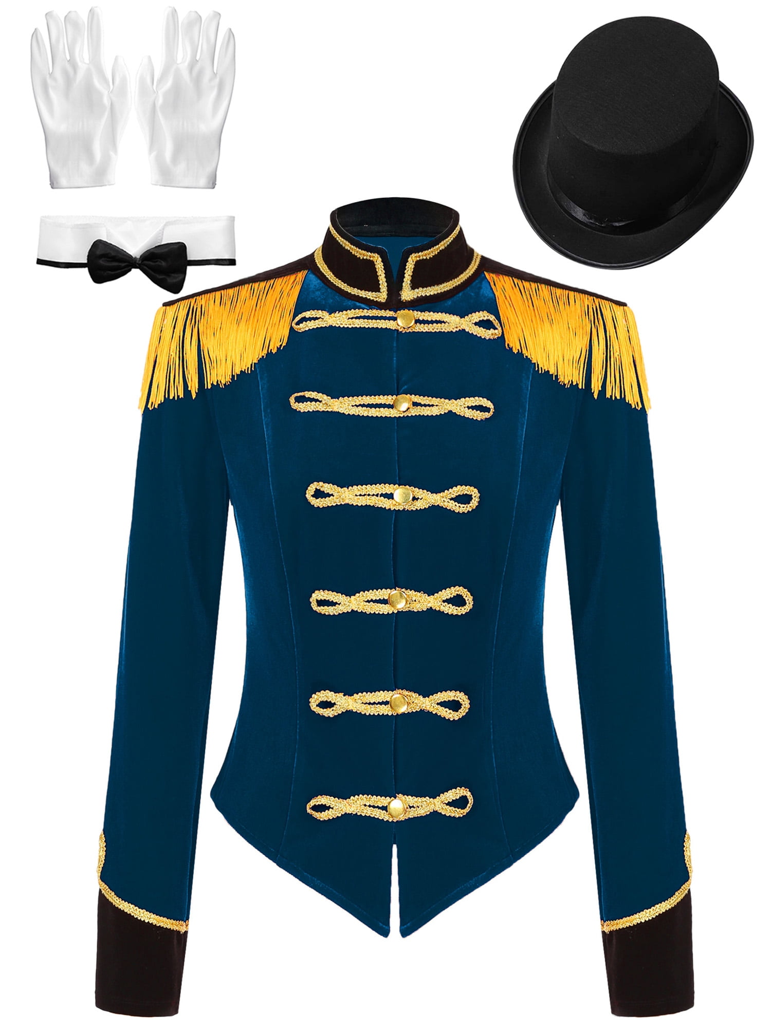 Eandarui Women's Ringmaster Costume Velvet Showman Halloween Cosplay Costume Adult Stage ...