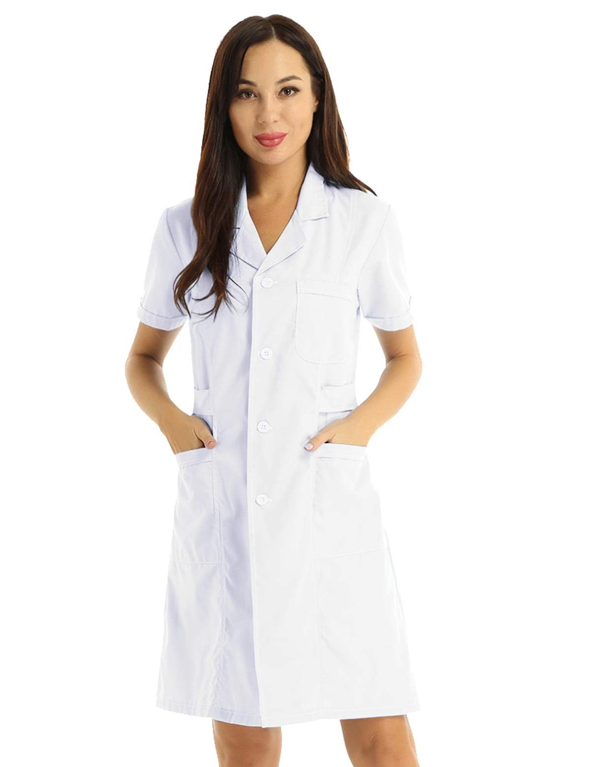 Eandarui Women's Scrub Dress Hospital Medical Doctors Nurse Uniforms ...