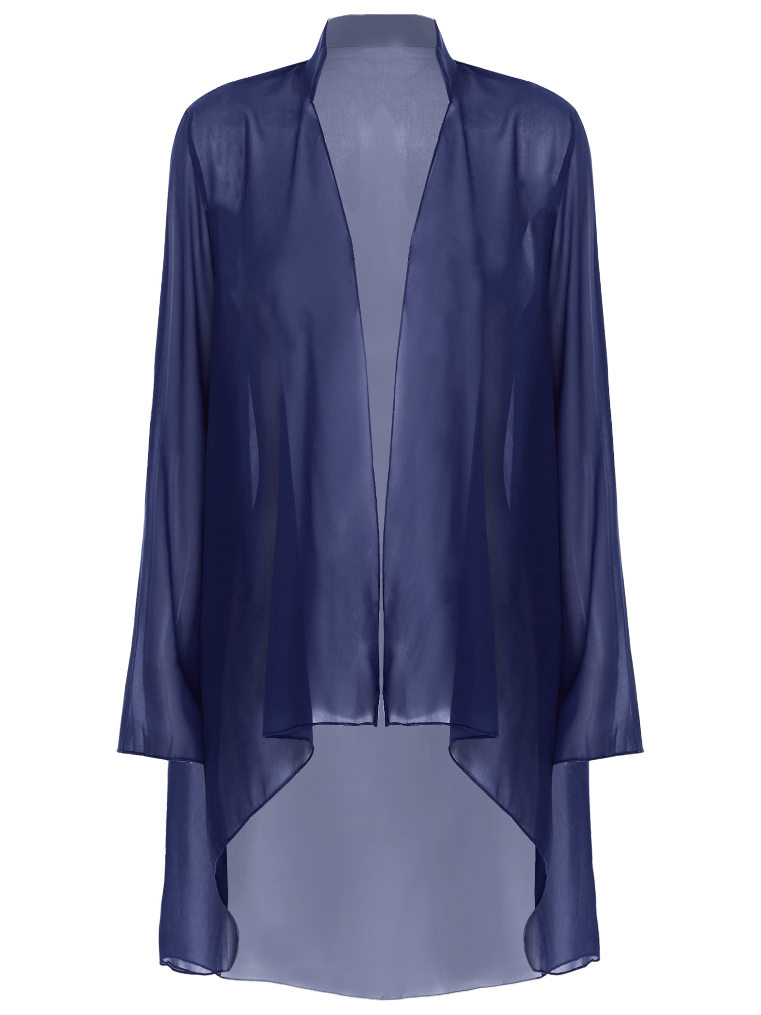 Eandarui Womens Elegant Chiffon Sheer Bolero Cardigan Shrug Long Sleeve ...