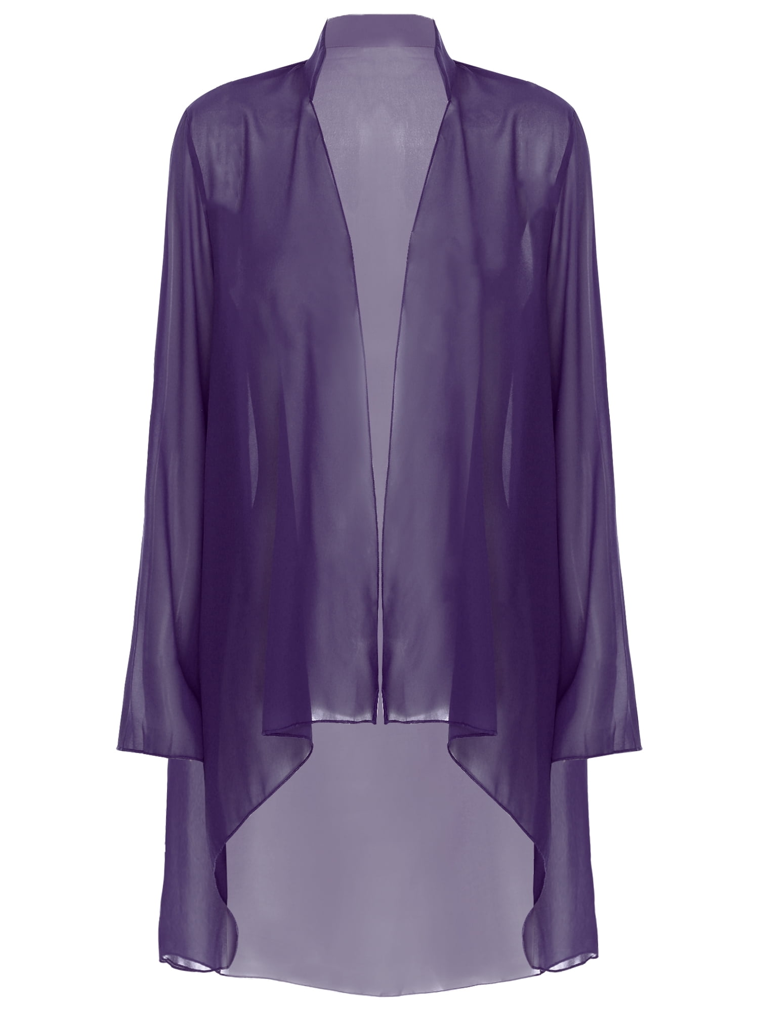 Eandarui Womens Elegant Chiffon Sheer Bolero Cardigan Shrug Long Sleeve ...