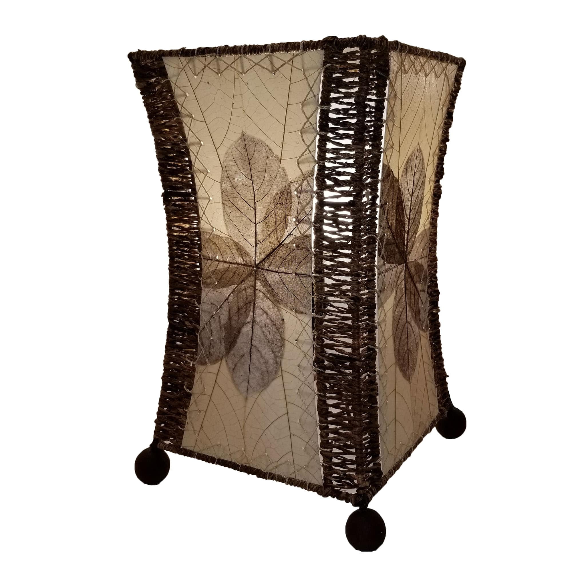Eangee Home Design Hourglass Table Lamp, Shade Made Of Jackfruit Leaves ...
