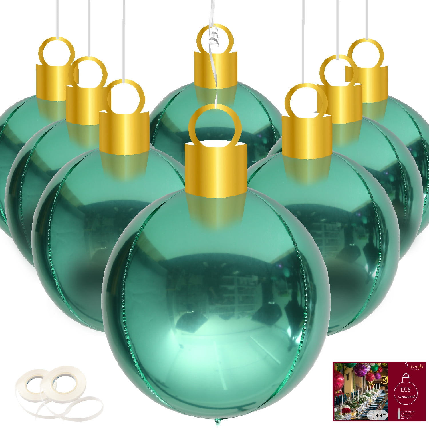 Eanjia 20in Green Foil Balloons 8pcs -Pack of 20, Oversize Hanging ...