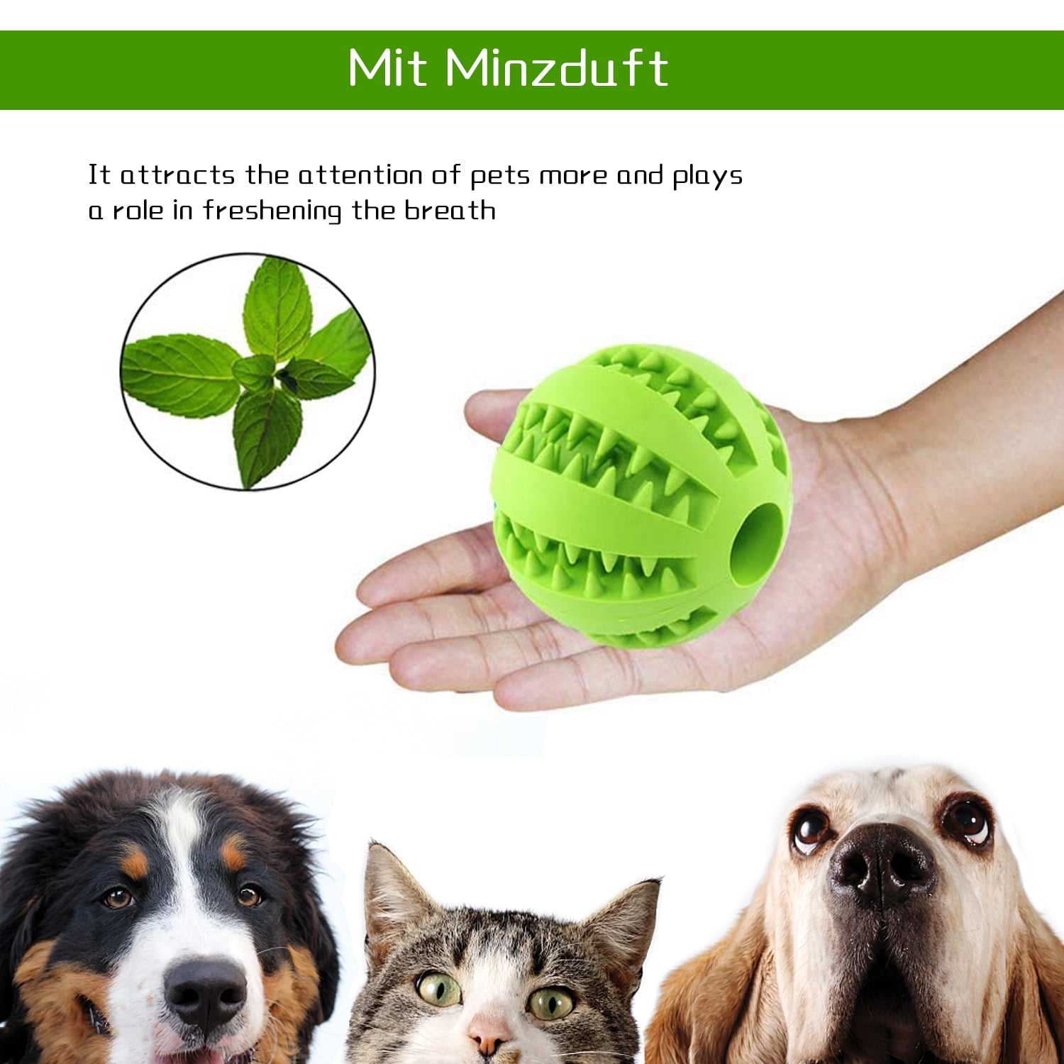 Eanloly Natural Rubber Dog Ball, Dog Teeth Toy Ball, Suitable for Dogs ...