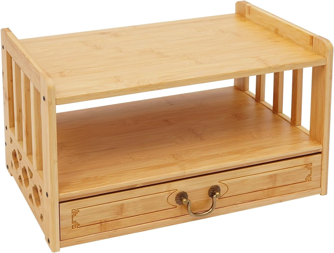 Eapmic Altar Table with Drawer, Bamboo Meditation Pooja Low Floor Table ...