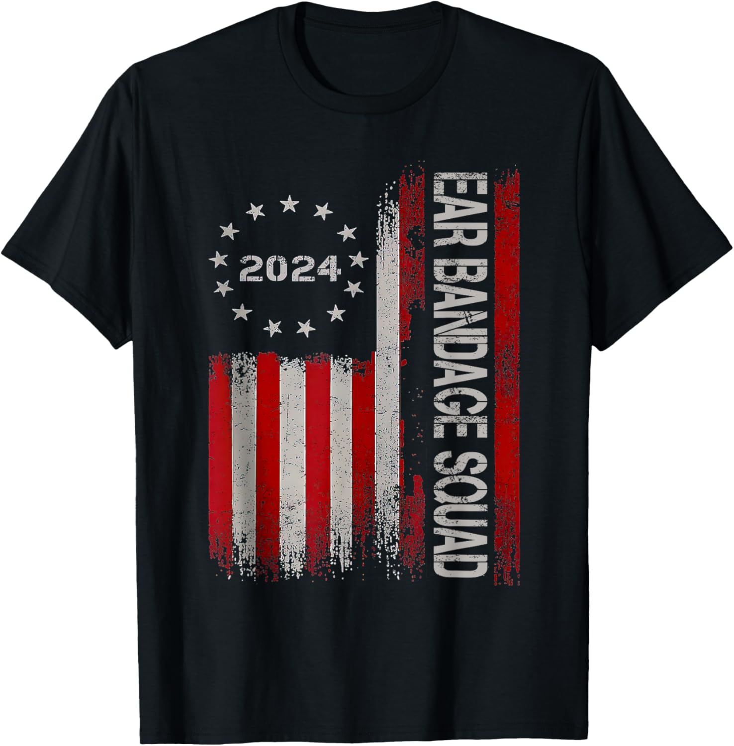 Ear Bandage Squad Patriotic USA American Flag Men Women T-Shirt ...