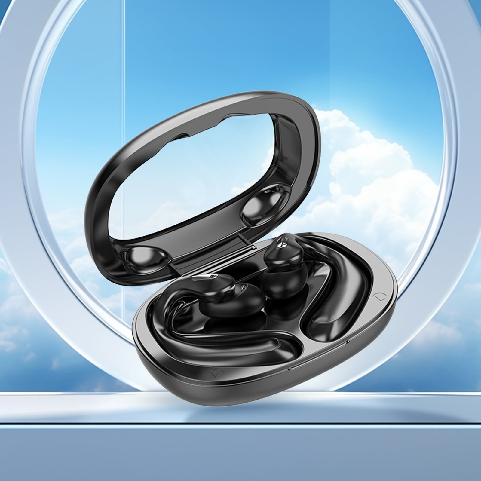 Ear Buds 5.3 Bluetooth Open Ear Hanging Long Range Wearing Call Noise ...