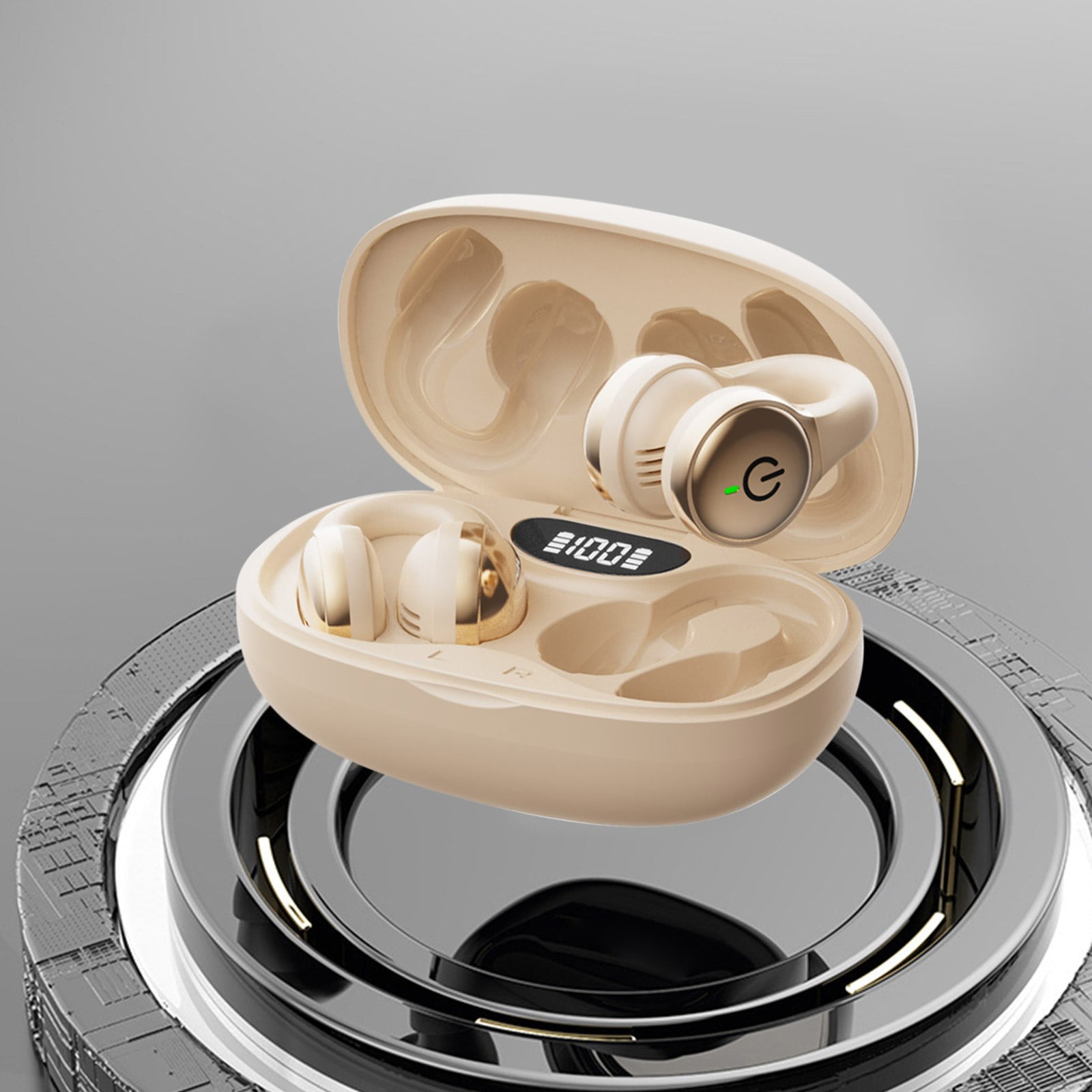 Ear Buds Bluetooth 5.4 Clip On Wireless Earphones With Long Battery ...