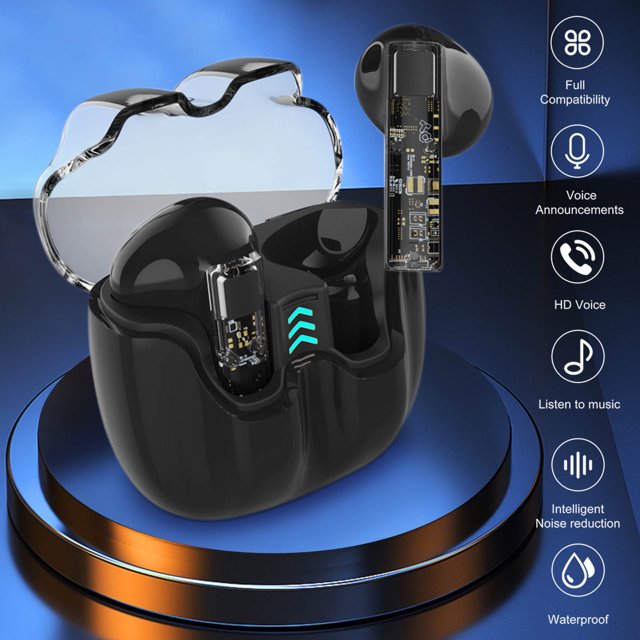 Ear Buds Bluetooth Headset Transparent Semi In Ear Mini Wireless ...