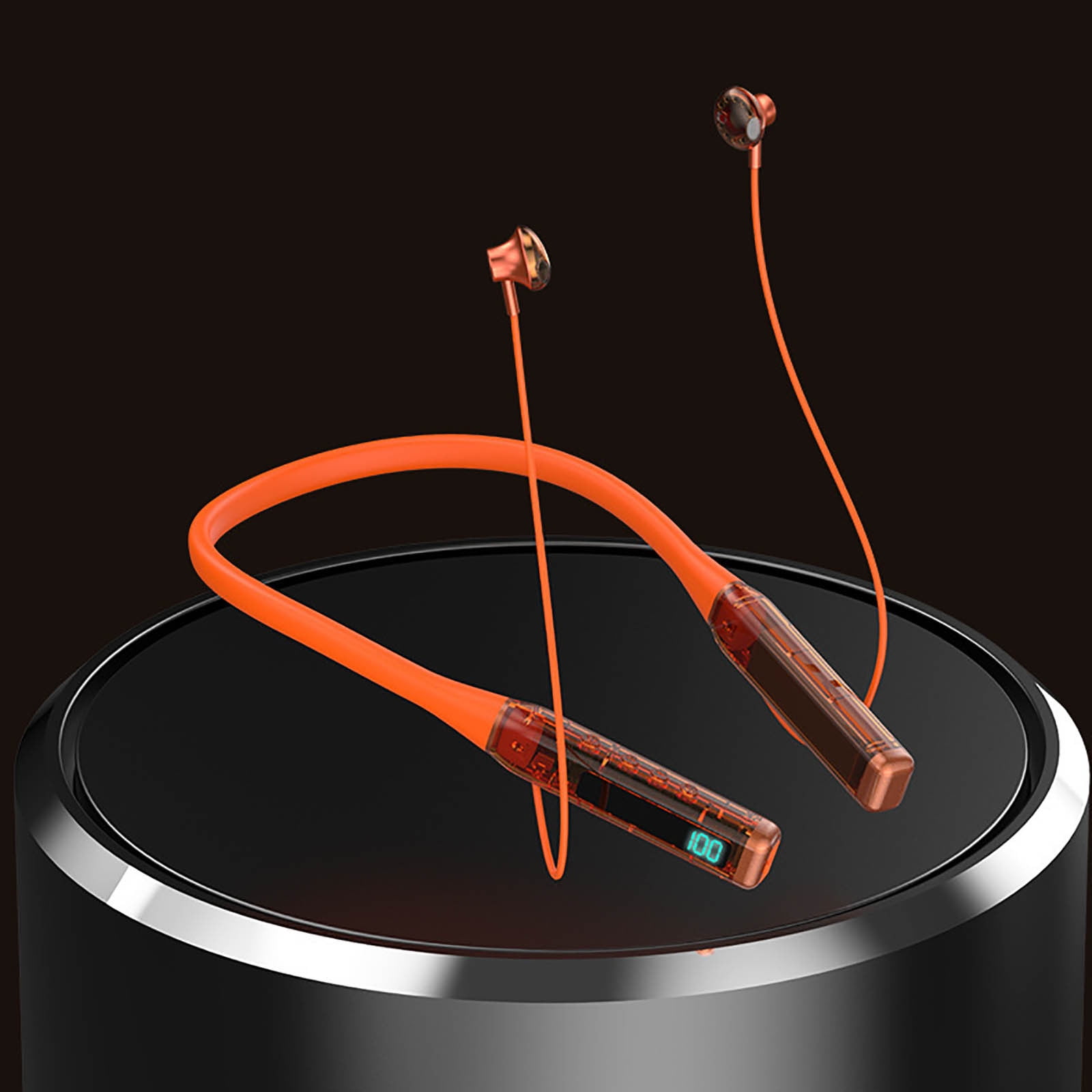 Ear Buds Hanging Neck Wireless Bluetooth Earphones With Transparent ...