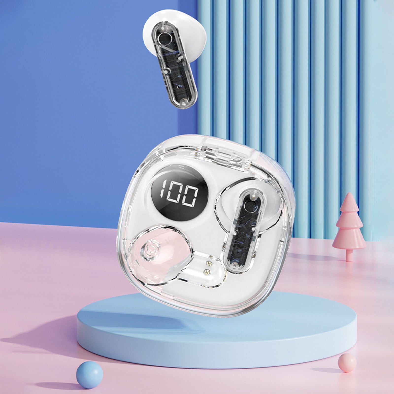 Ear Buds Intelligent Digital Display Bluetooth Earphone HIFI Sound ...