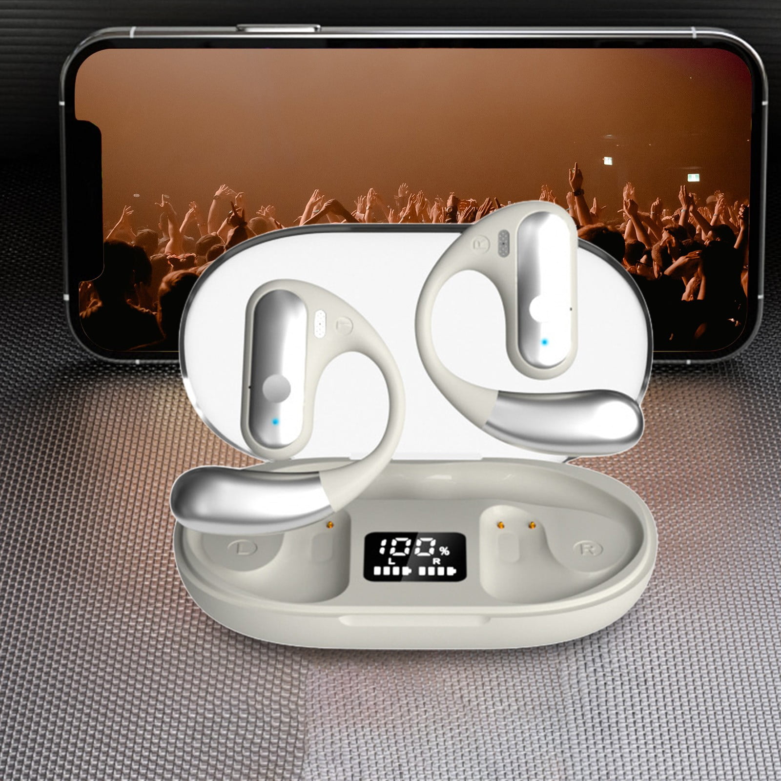 Ear Buds Intelligent Digital Display Bluetooth Earphone Hanging Ear ...