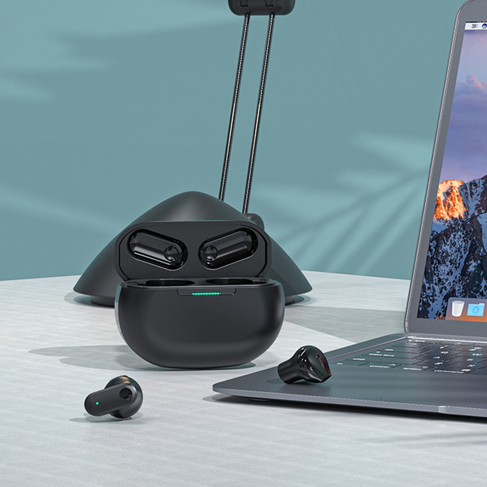 Ear Buds Semi-In-Ear Bluetooth Headset Sport Music Mode Stereo Wireless ...