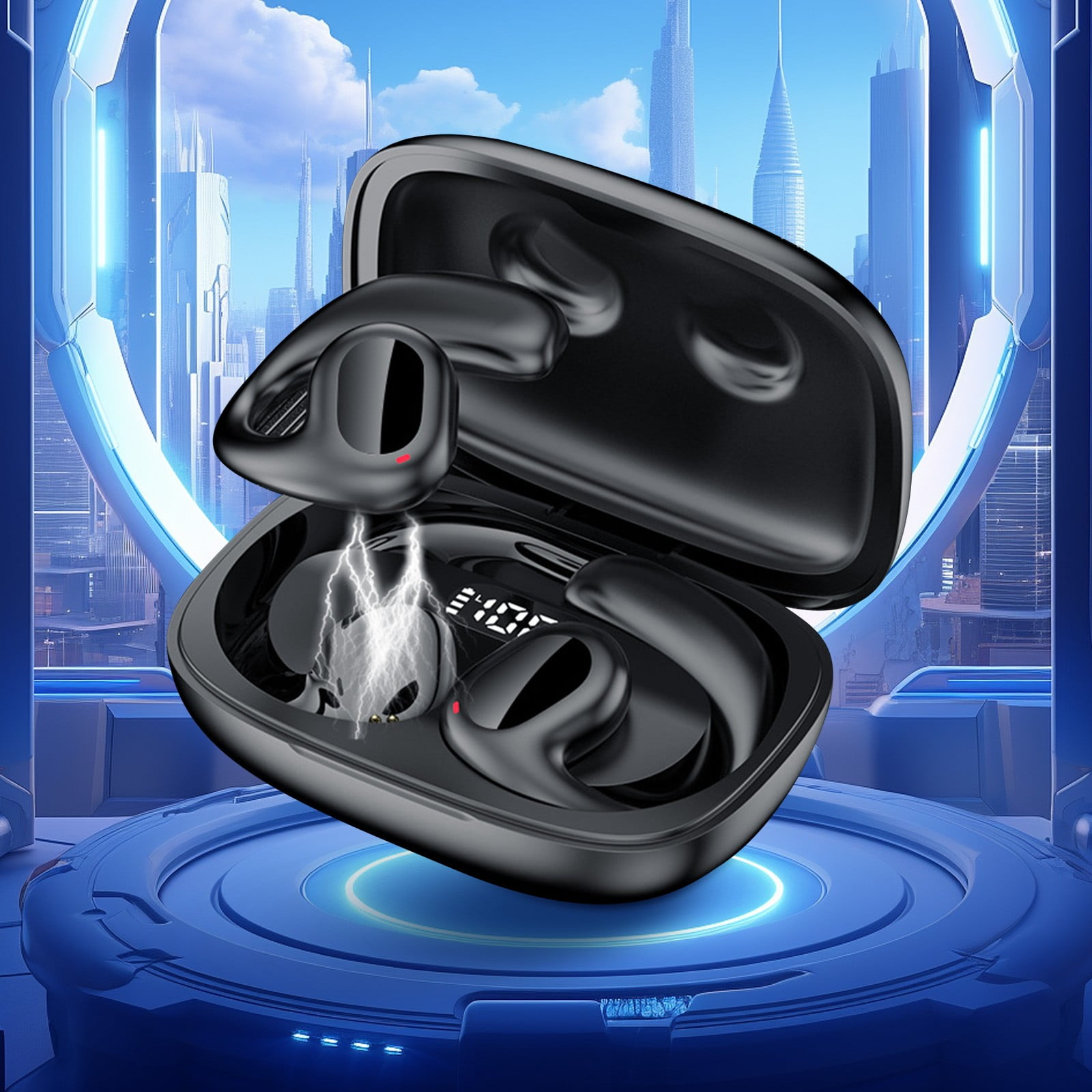 Ear Buds Sports Ear Mounted Bluetooth 5.3 Ultra Long Range Non Ear ...