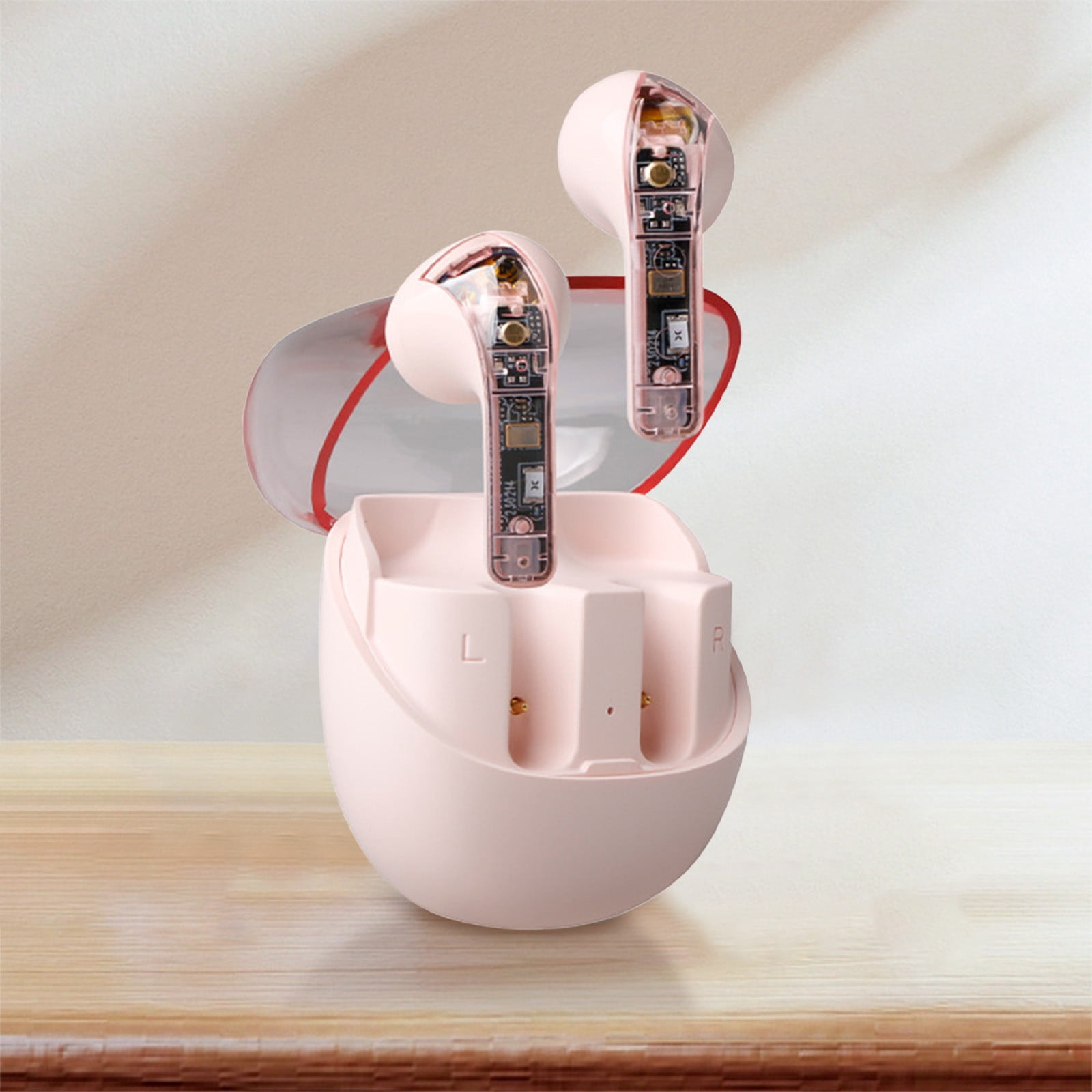 Ear Buds Wireless Bluetooth 5.3 Translucent Long Range High Sound Game ...