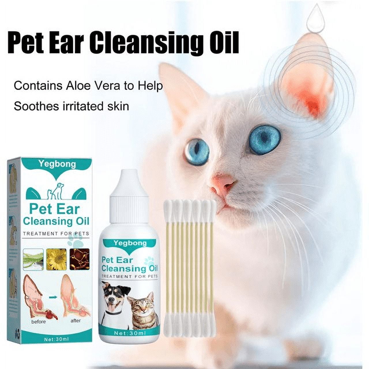 Ear Canal Cleansing Oil for Dogs and Cats, relieves ear discomfort ...