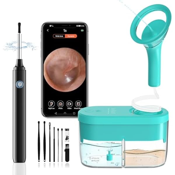 Ear Cleaner, Earwax Removal Kit with Camera, Ear Cleaner with Water ...