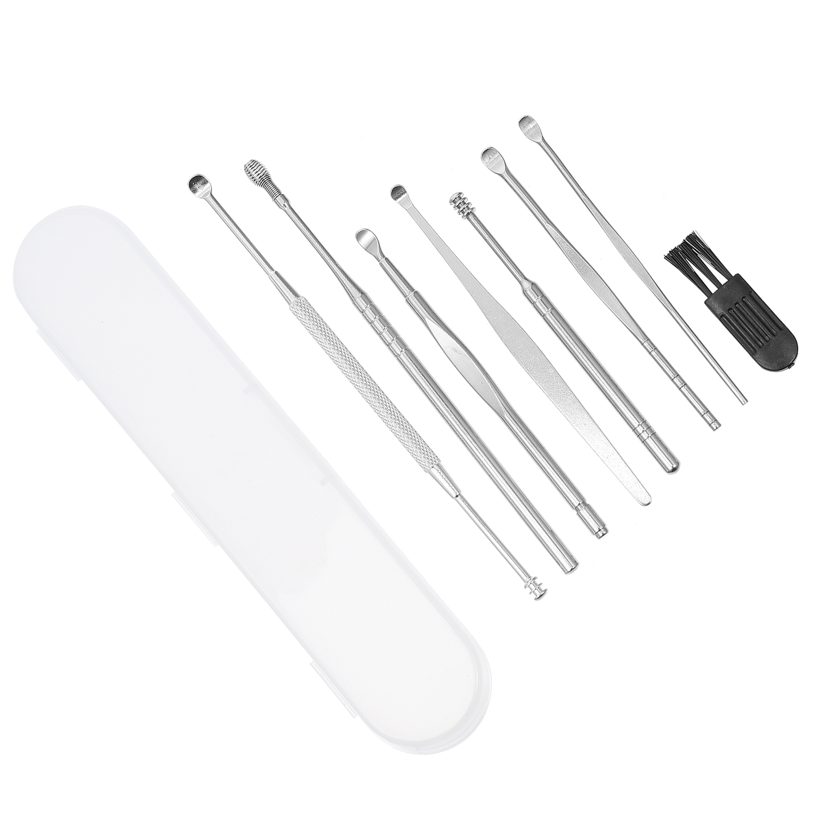1 Set Stainless Steel Earwax Removal Tools Kit with Pickers Silver ...