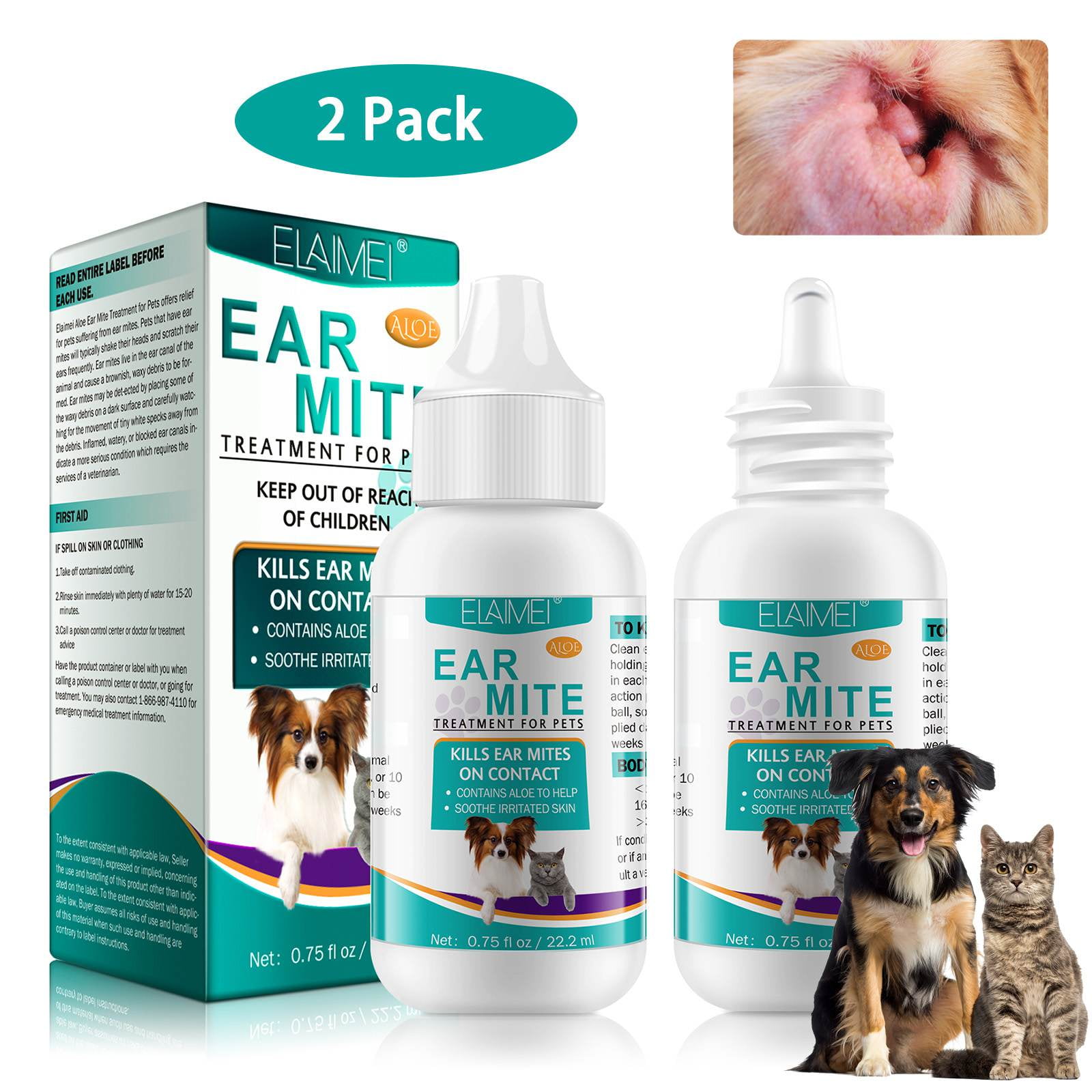 Ear Cleaner for Dog & Cat,Soothes Itchy Ears,Removes Odor,Gentle Ear ...