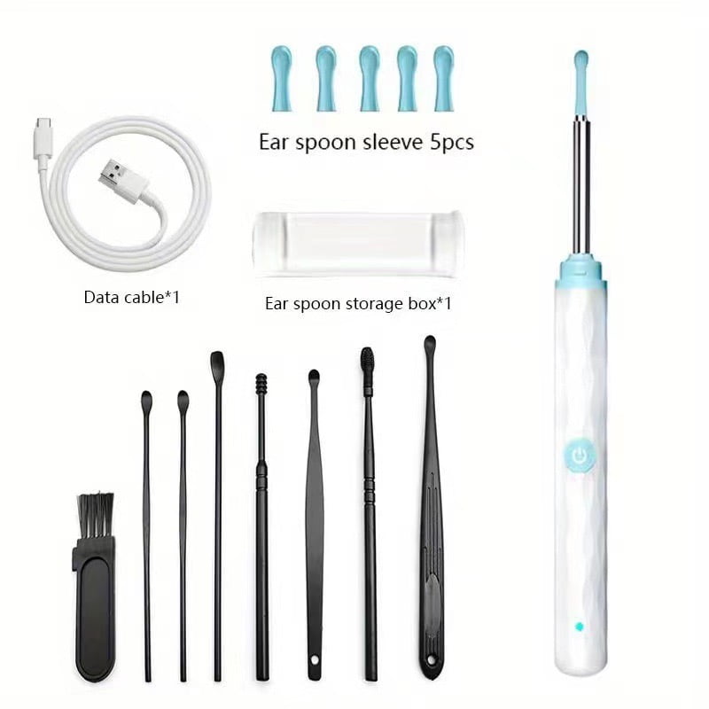 Ear Cleaning Camera | Visual Ear Picker - White - 8-Piece Set + 5 Ear ...