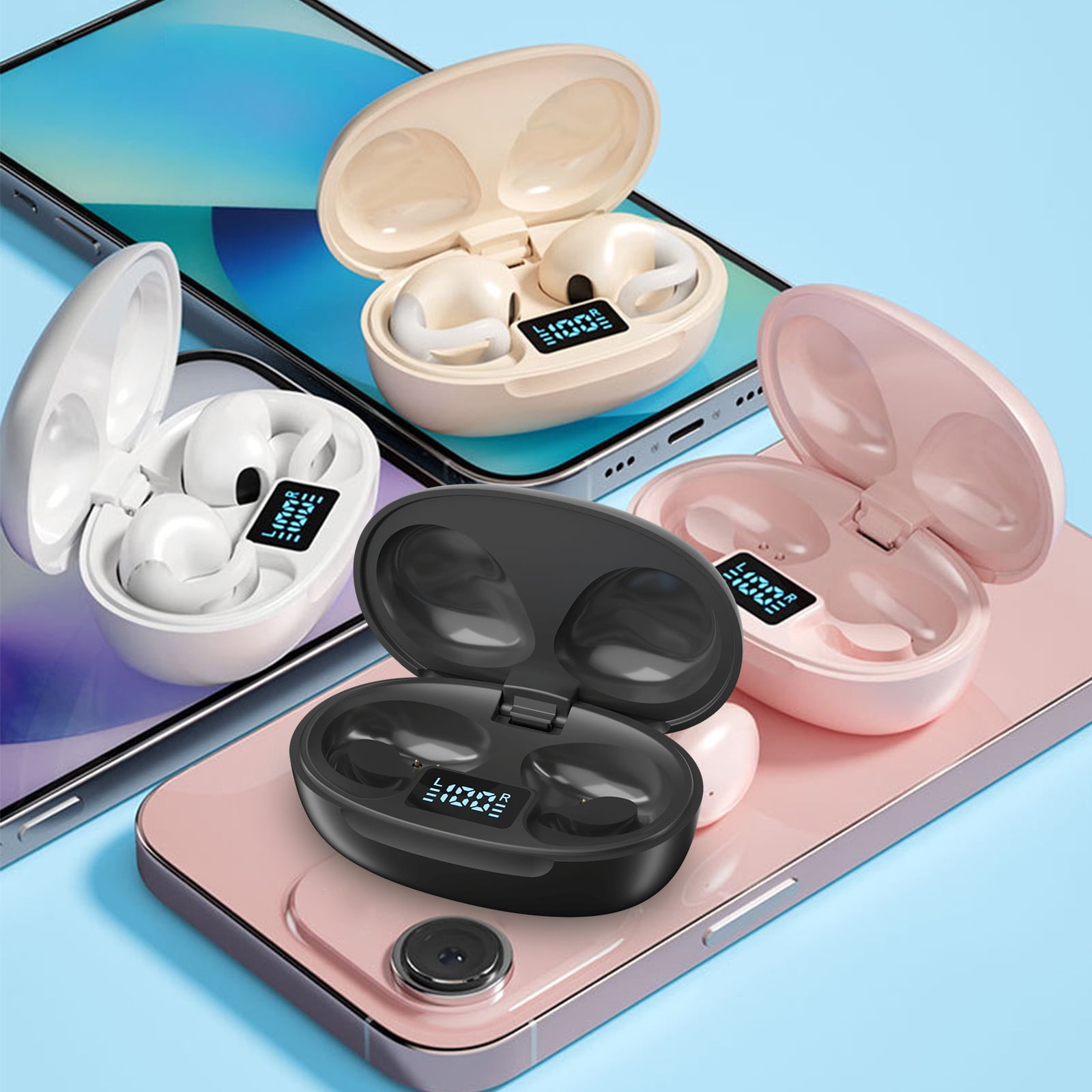 Ear Clip Bluetooth Earphones Wireless Bluetooth Earphones Ear Stereo ...