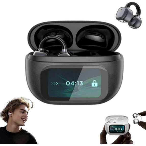 Ear Clip Bluetooth Headphones with Touch Screen, Clip On Earbuds ...