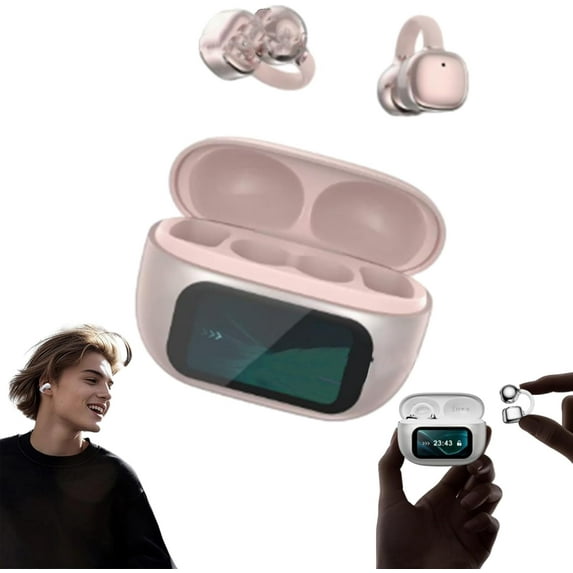 Ear Clip Bluetooth Headphones with Touch Screen, Clip On Earbuds ...