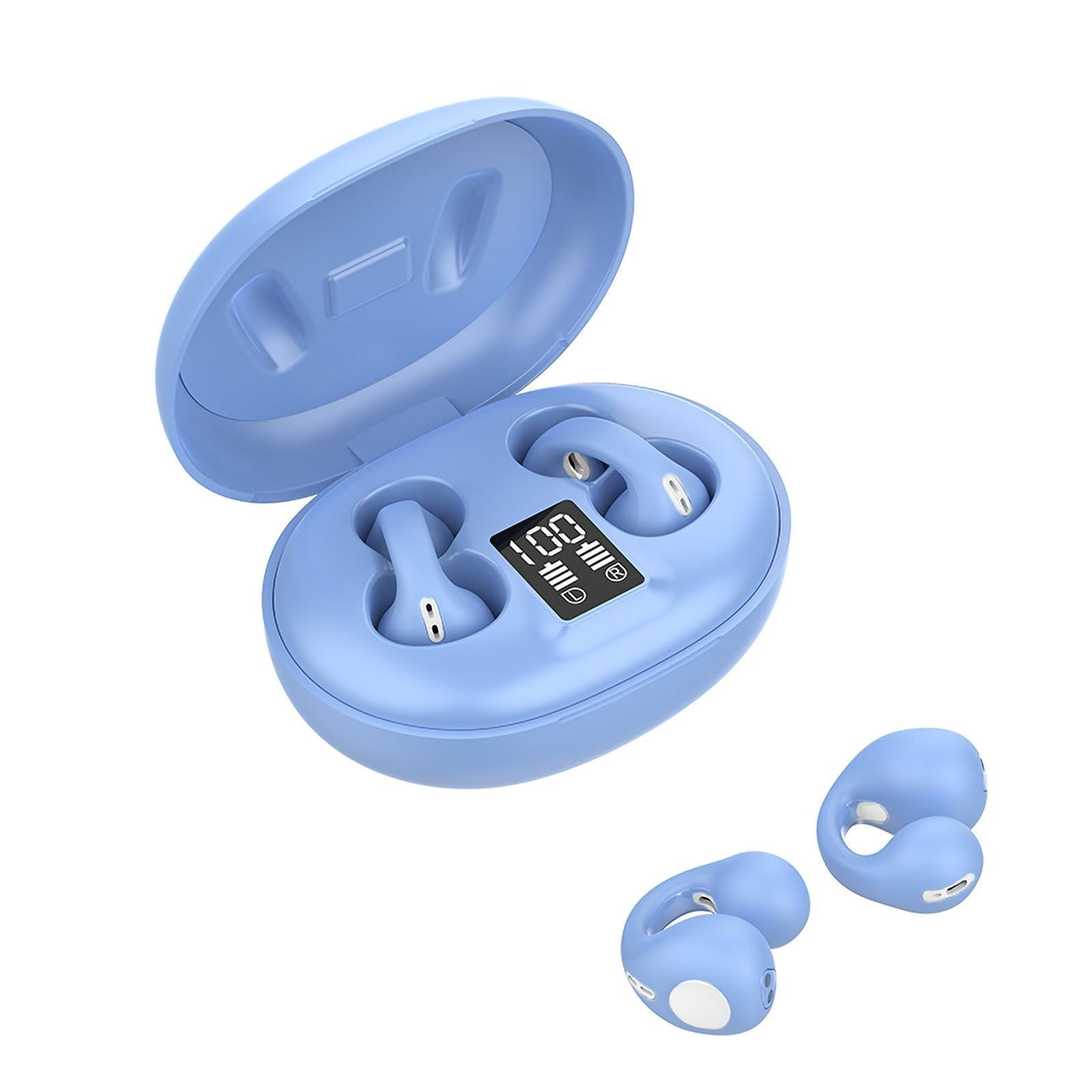 Ear Clip On Bone Conduction Headphones Head Set Wireless Bluetooth Ear ...