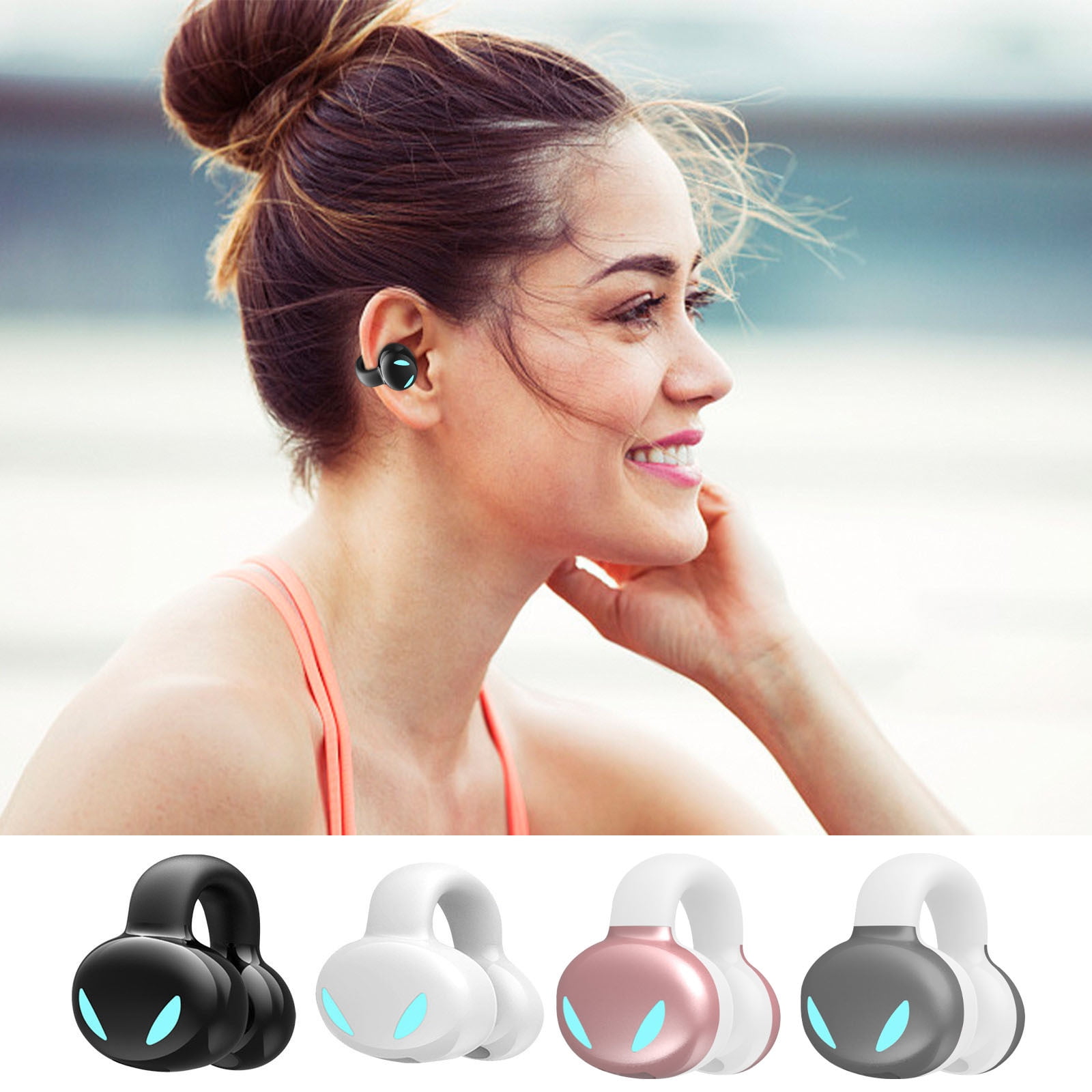 Ear Clip Wirelss Earbuds Bluetooth Earbuds Headphones Single Ear ...