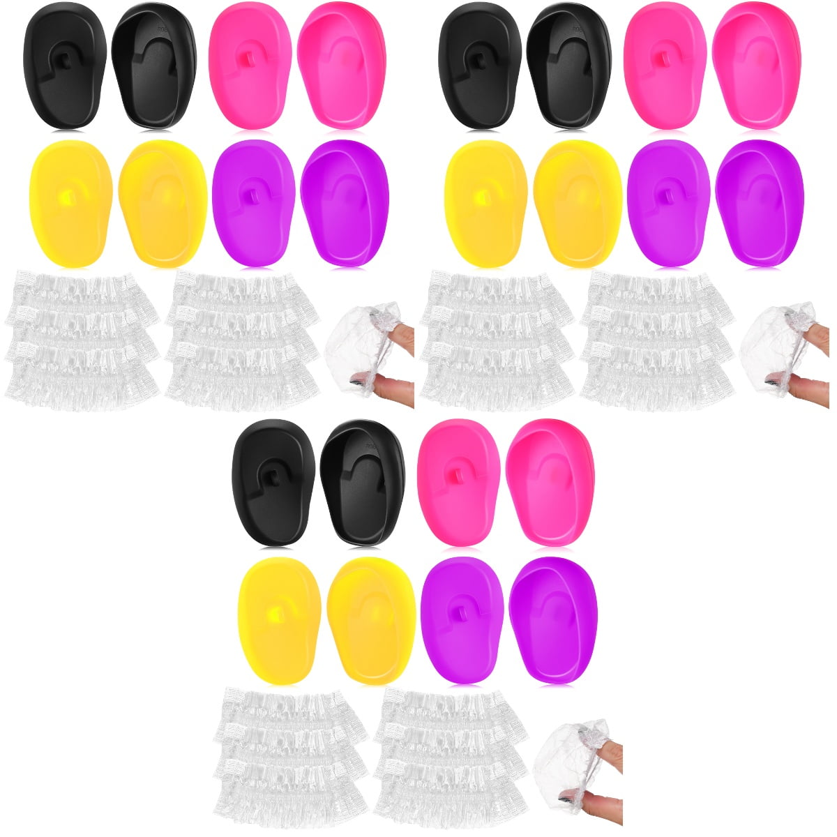 Ear Covers,12 Pairs Silicone Ear Covers Reusable Ear Caps Hair Dye ...