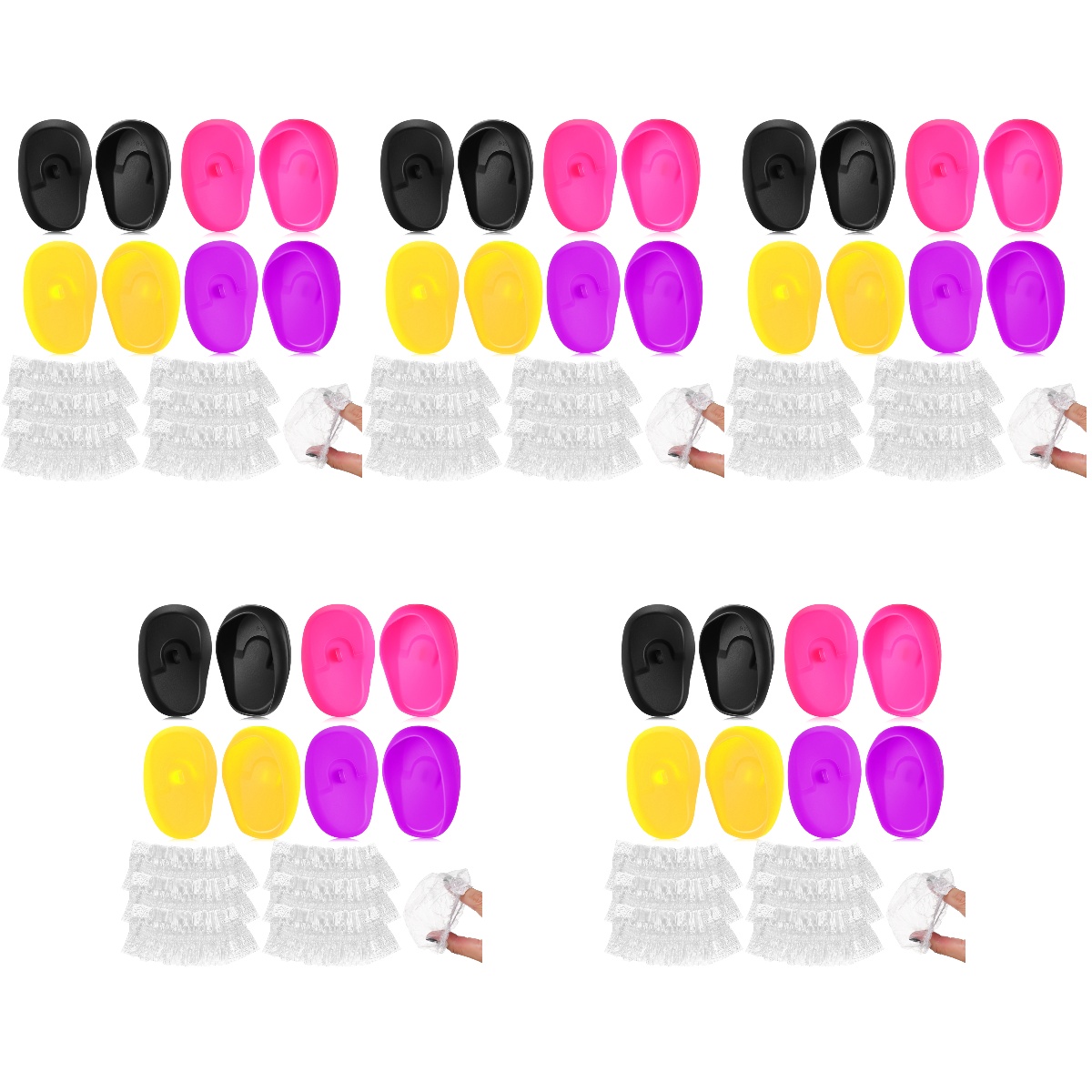 Ear Covers,20 Pairs Silicone Ear Covers Reusable Ear Caps Hair Dye ...