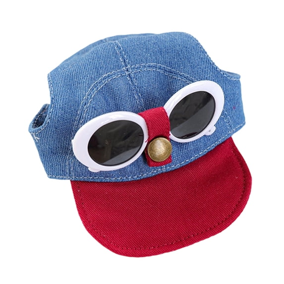 Ear Holes Baseball Cap With Sunglasses For Small Dogs Cats Breathable ...