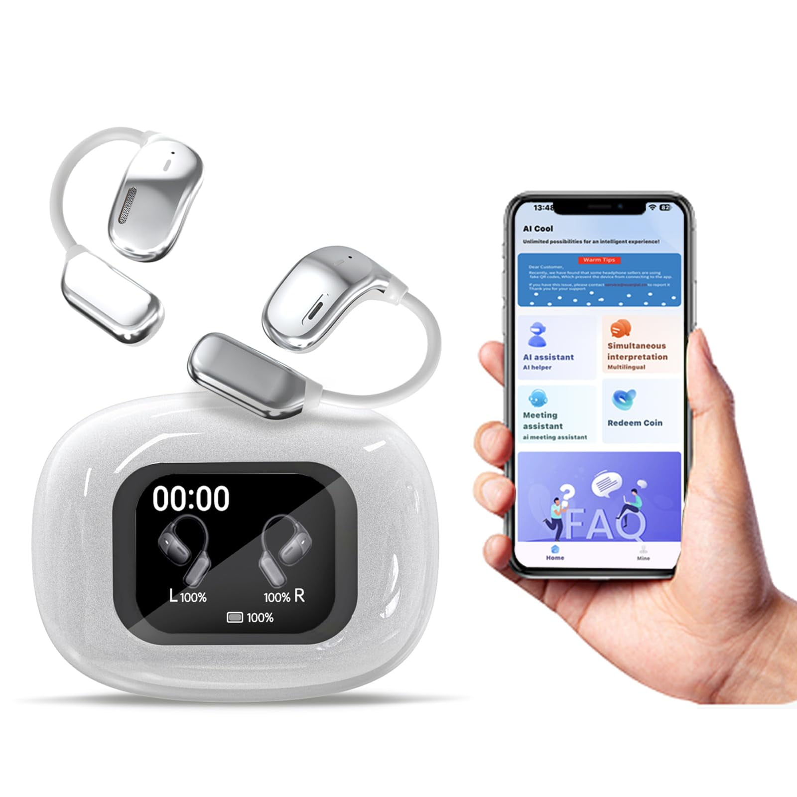 Over The Ear Language Translator Earbuds AI Headphones Live Language ...