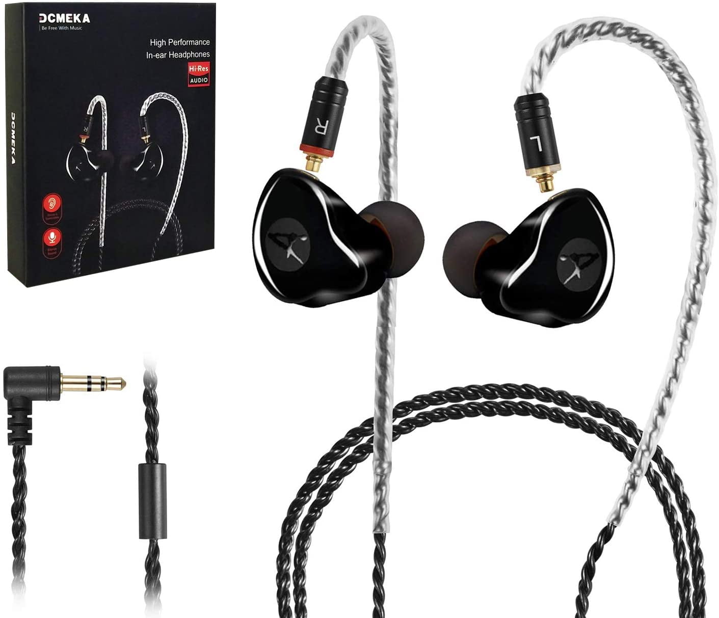 in Ear Monitor Headphones, HiFi Stereo IEM Earphones, Dynamic Dual ...
