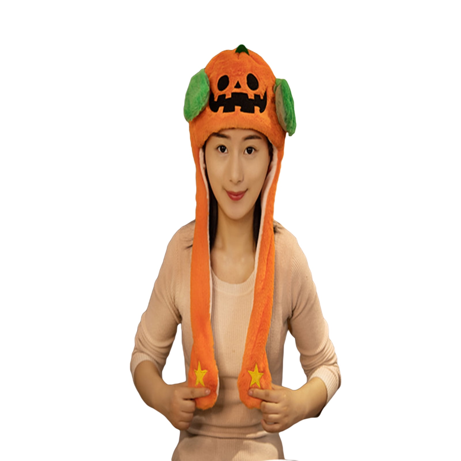 Ear Moving Jumping Hat Funny Plush Ghost Hat Unisex Earflaps Movable ...