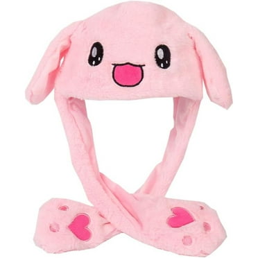 Eutuxia Soft Bunny Ears Hat, Moving Rabbit Plush Toy Cap, Fluffy ...
